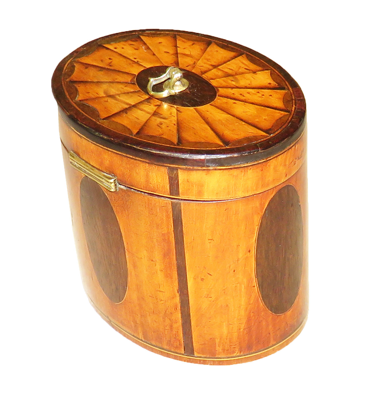 English 18th Century Georgian Satinwood Oval Tea Caddy – S&S Timms Antiques